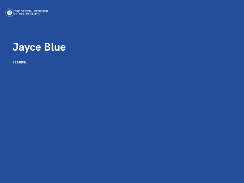Jayce Blue color - #234E9B - The Official Register of Color Names