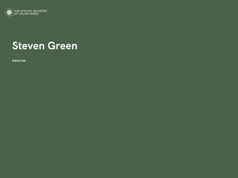 Steven Green color - #4A614A - The Official Register of Color Names