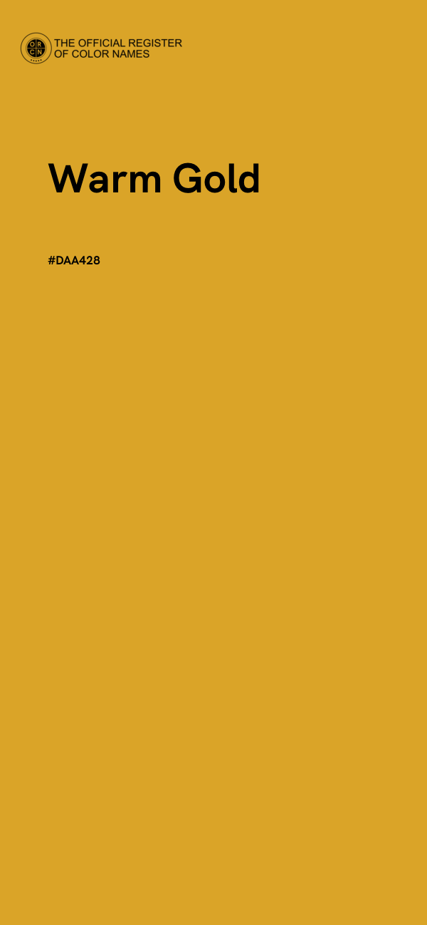 Warm Gold color - #DAA428 - The Official Register of Color Names