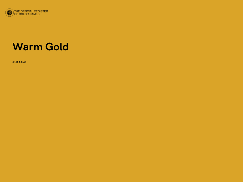 Warm Gold color - #DAA428 - The Official Register of Color Names